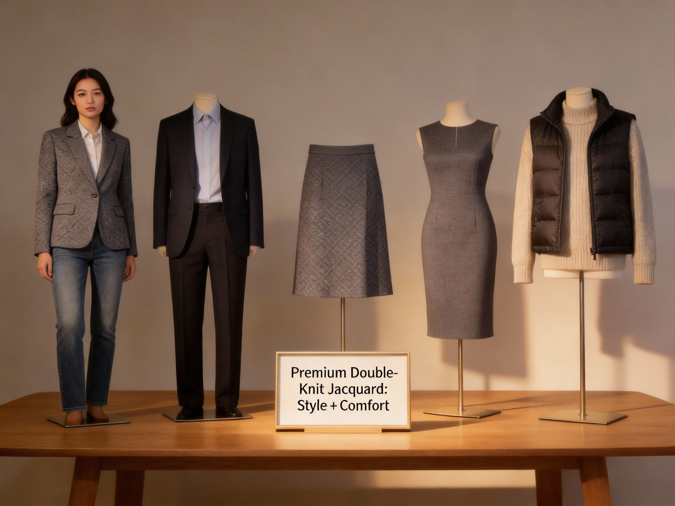 Premium Double-Knit Jacquard: Redefining Structured Suits with Comfort ...